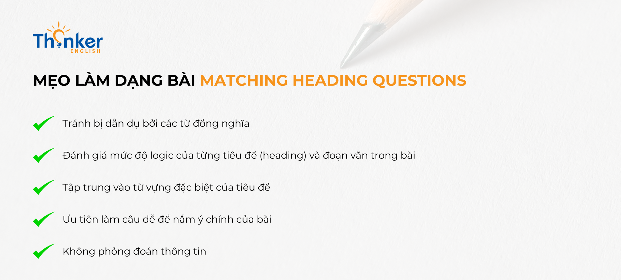 [IELTS Reading] Tìm hiểu dạng bài Matching Heading Questions – Thinker ...